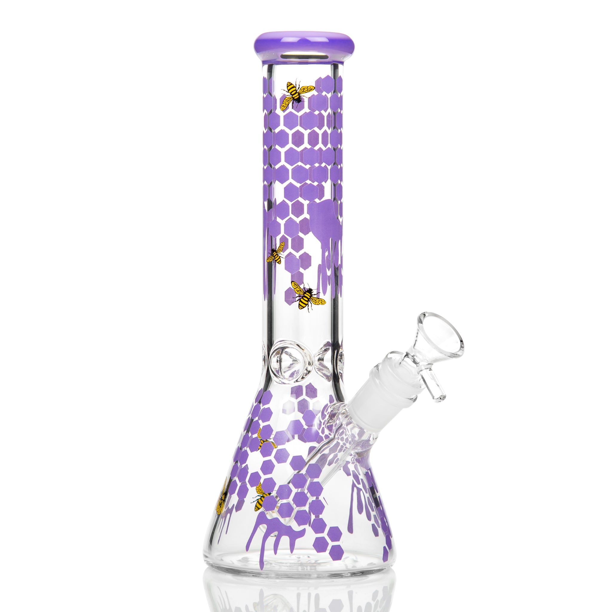Honey Bee Glass Beaker Bong Purple 25cm